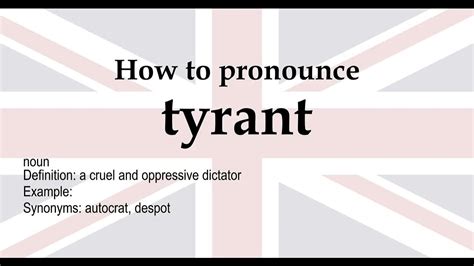 How To Pronounce Tyrant Meaning Youtube