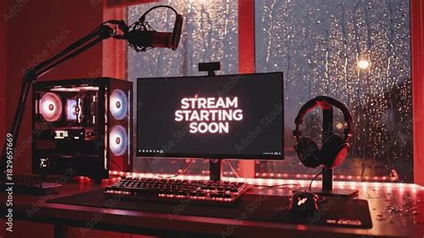 Stream Starting Soon Gaming Setup With Rain Stream Starting Soon