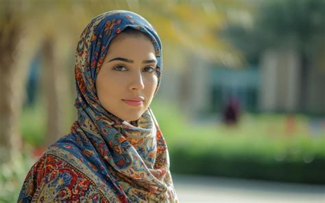 Premium Photo Kuwaiti Woman With Traditional Scarf