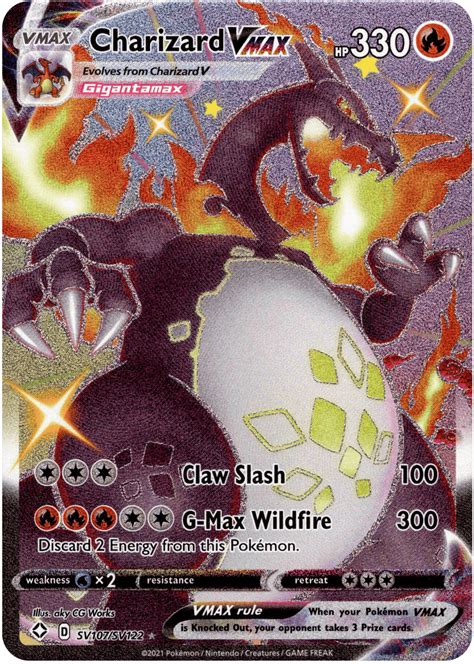Charizard Vmax Sv107 Sv122 Shining Fates Card Cavern Trading