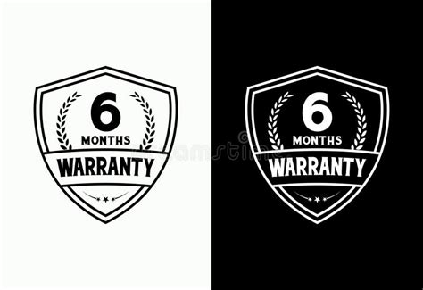 Advertising 6 Months Warranty Shield Emblem For Label Icon Logo