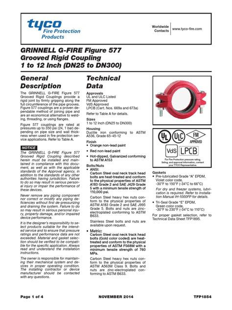 Tyco Grinnell Grooved Coupling Pdf Pipe Fluid Conveyance Screw
