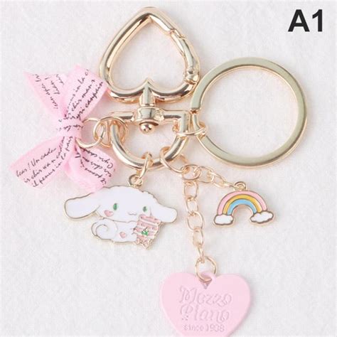 Cute Girls Keychains Car Keys Key Chains Bag Decor Pink Rosette