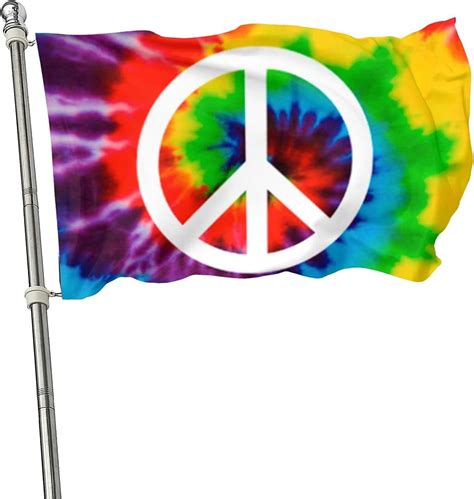 Peace Flag 3x5 Ft Fade Proof Outdoor Inside Hippie