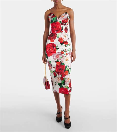 Dolceandgabbana Floral Midi Dress Dolce And Gabbana