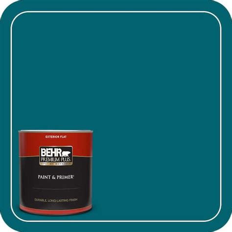 Behr Premium Plus 1 Qt S H 520 Peacock Tail Flat Exterior Paint
