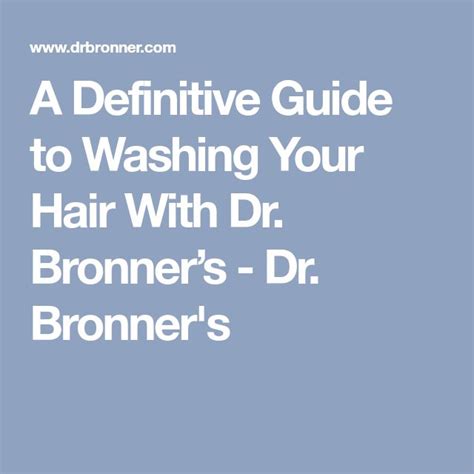 Natural Shampoo How To Use Dr Bronners Castile Soap For Hair