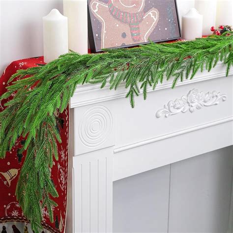 2pcs Artificial Christmas Norfolk Pine Garlands Real Touch