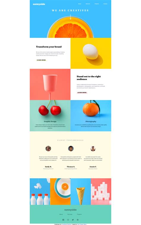 frontend mentor sunnyside page with html css and javascript coding