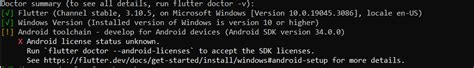 Android Toolchain ارور در Flutter Doctor