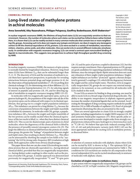Pdf Long Lived States Of Methylene Protons In Achiral Molecules