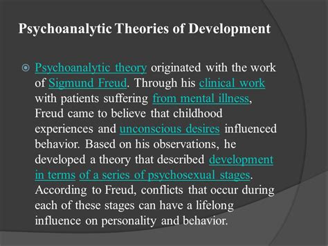 Psychoanalytic Theory Of Development