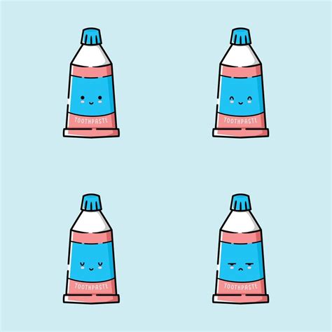 Vector Illustration Of Cute Toothpaste Emoji 9921893 Vector Art At Vecteezy