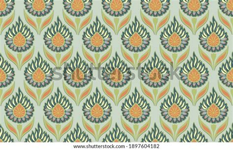 Traditional Indian Motifseamless Pattern Wallpaper Stock Vector