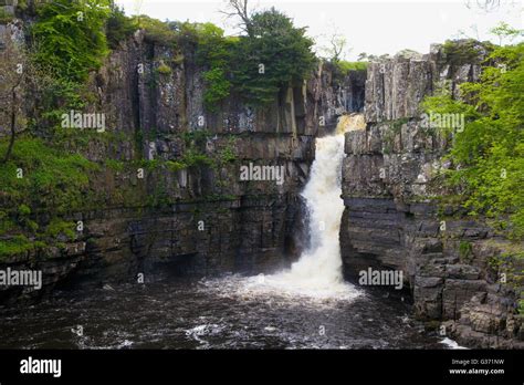 High Force Waterfall River Tees Forest In Teesdale Durham Dales