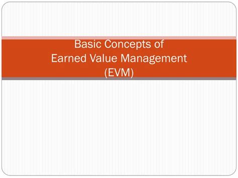 Basic Concepts Of Earned Value Managementpdf