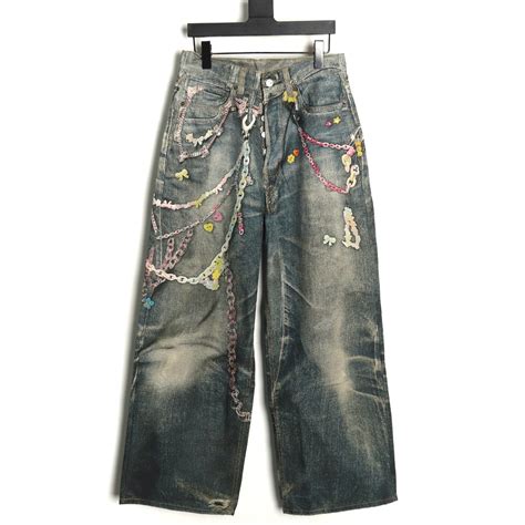 Acne Studios 1981m Candy Chain Print Denim Trousersacne Studios