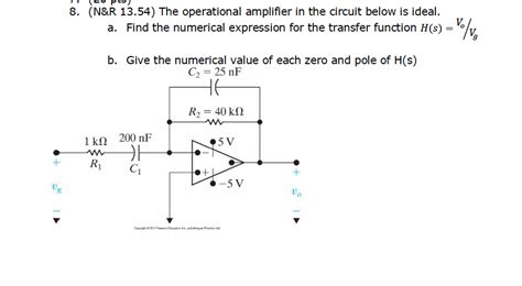 Solved The Operational Amplifier In The Circuit Below Is