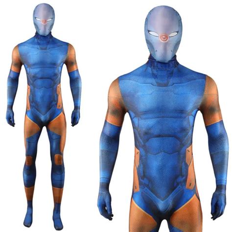 Metal Gear Gray Fox Costume Bodysuit Mask Set Gray Fox Cosplay