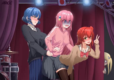 Rule 34 4girls Arcainnon Backstage Blue Hair Bocchi The Rock Gotou