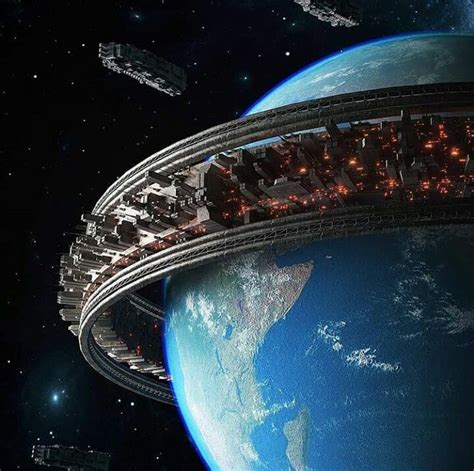 Orbital Ring Science Fiction Art Spaceship Art Futuristic Art