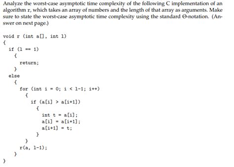 Solved Analyze The Worst Case Asymptotic Time Complexity Of