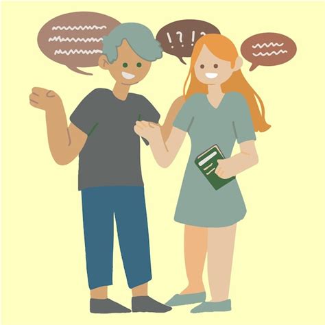 Amigo Hablando Con El Vector De La Conversación Vector Premium