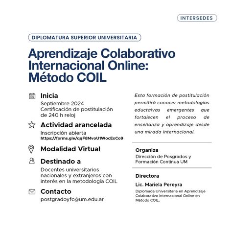 Diplomatura Superior Universitaria Aprendizaje Colaborativo Internacional Online Método Coil