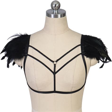 Sexiest Sexy No Bra Sex Body Harness Lingerie Feather Bra Le Jour Jour