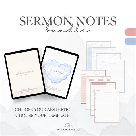 Digital Sermon Notes Printable Digital Bible Study Digital Sermon