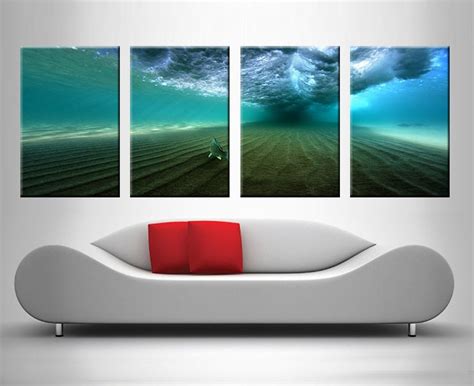 Bream Under A Breaking Wave Quad Canvas Print Australia