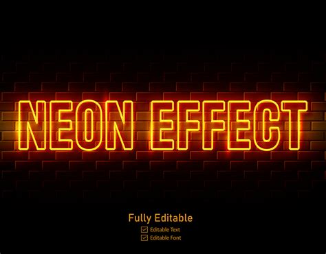 Vector Neon Effect Logo For Neon Text Effect And Neon Light Night Party
