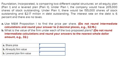 Solved Foundation Incorporated Is Comparing Two Different