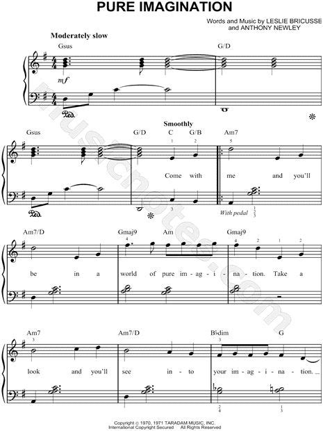 Pure Imagination From Willy Wonka And The Chocolate Factory Sheet