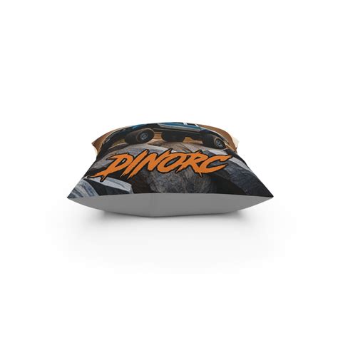 Dinorc Orange Logo Grey Pillow