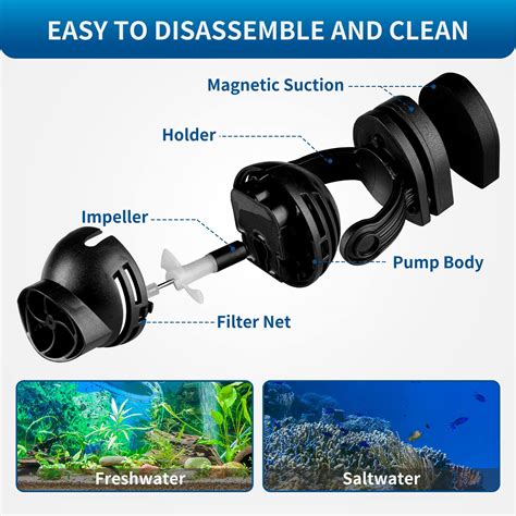 Freesea Aquarium Powerhead Wave Maker 1050 Gph Circulation Wavemaker Pump 360