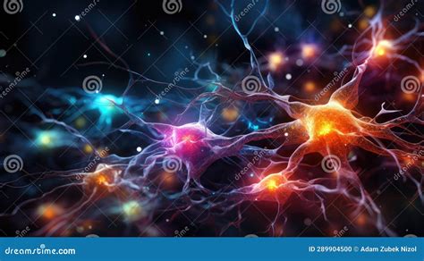 A Colorful Glowing Neurons Stock Illustration Illustration Of Brain