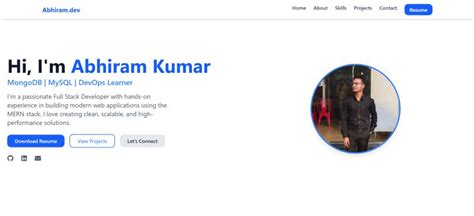 Webdevelopment Reactjs Portfoliowebsite Frontenddeveloper Mernstack Abhiram Kumar