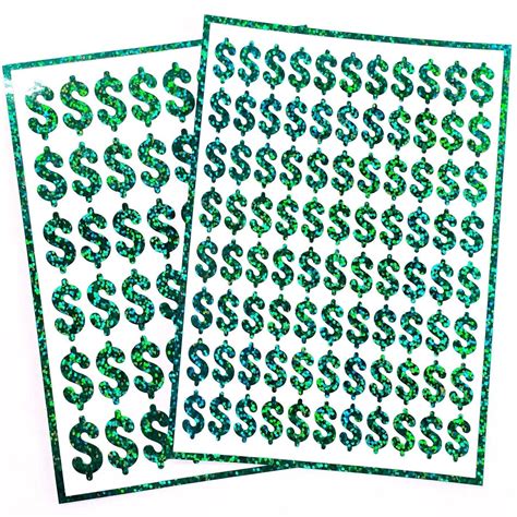 Dollar Sign Money Stickers Fairy Dust Decals