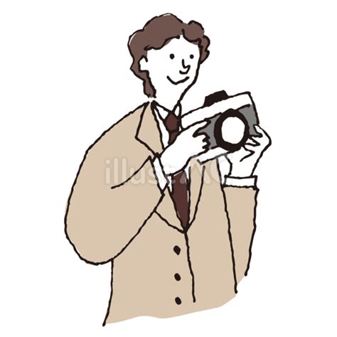 カメラを持った若い男性イラスト No 24394542｜無料イラスト・フリー素材なら「イラストac」