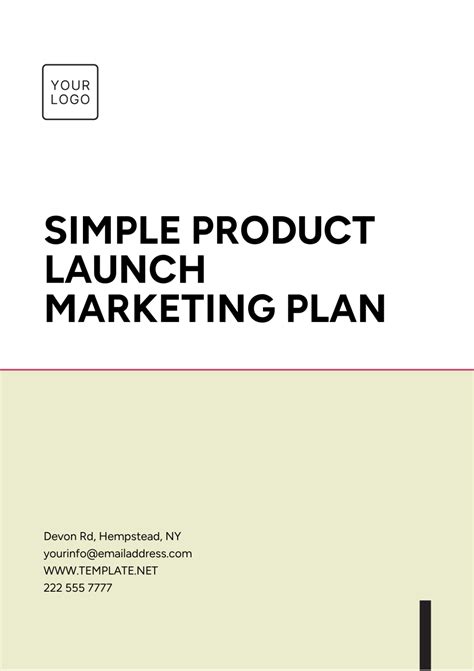 Free Simple Product Launch Marketing Plan Template To Edit Online