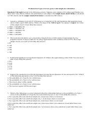 Problem Set Unit Pdf Problem Sets Types Of Errors Power And Sample Size Calculation Questions