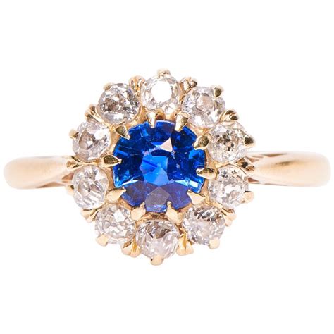 Antique Edwardian 18 Carat Gold Sapphire And Diamond Engagement Ring
