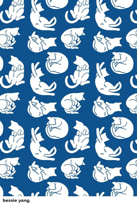 Lazy Cats Pattern Design Bessie Yang Pattern Art Cat Pattern Cat