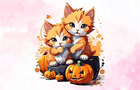 Watercolor Halloween Cat Cliparts Graphic By Creative Design · Creative