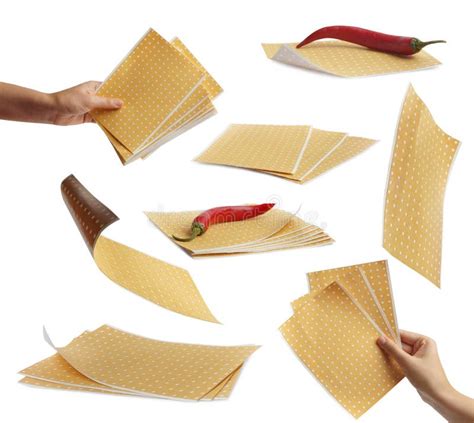 Collage With Photos Of Women Holding Pepper Plasters On White