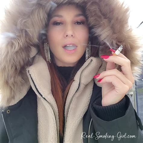 Smoking 3 Ciggies In My Soft Furry Parka Real Smoking
