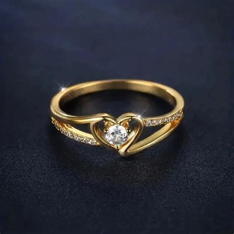 1 Ct Round Cut Simulated Diamond 14k Yellow Gold Plated Promise Heart