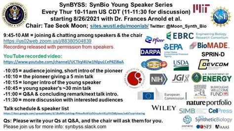 Synbyss W Prof Chase Beisel At Helmholtz Institute And Prof Rodrigo Ledesma Amaro At Imperial