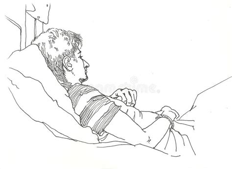 Grafica Di Un Uomo Che Viaggia Su Un Treno Letto Illustrazione Di Stock Illustrazione Di Alto